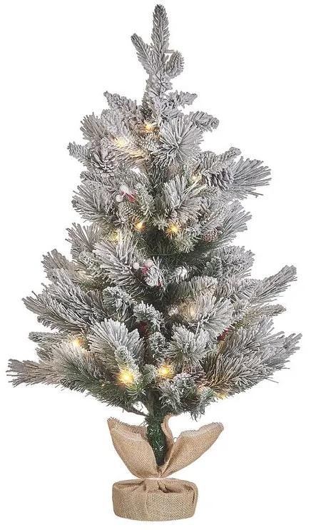 Vánoční stromek se světýlky v jutovém pytli 90 cm zelený MALIGNE Beliani