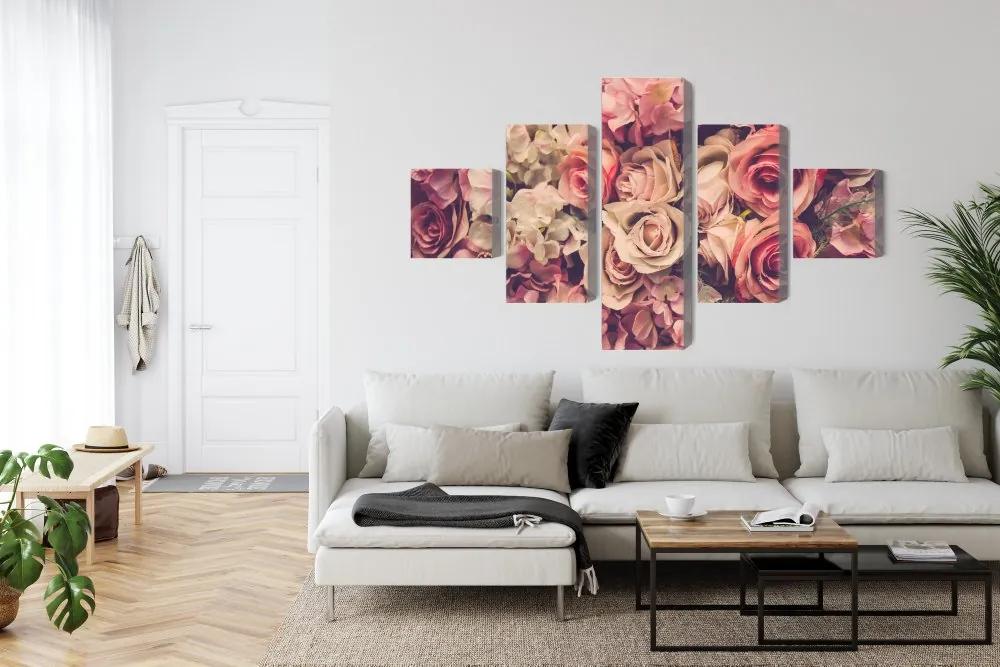 Vícedílný obraz Jemné Barevné 3D Květiny Nedostatek Nedostatek Plátno Canvas 200x120