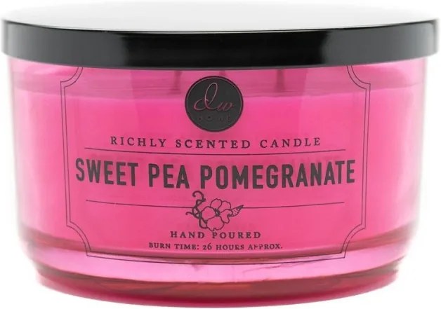 DW Home Vonná svíčka ve skle Granátové jablko a sladký hrášek-Sweet Pea Pomegranate 13,8oz