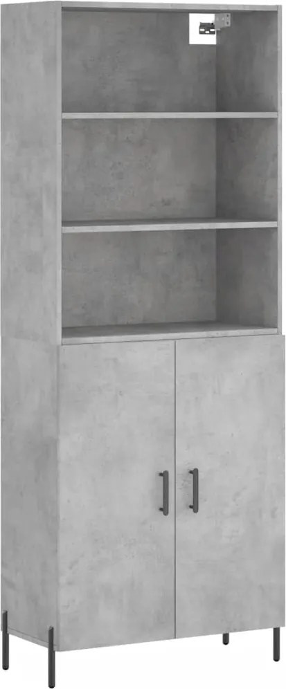 Skříň highboard betonově šedá 69,5x34x180 cm kompozitní dřevo 3189265