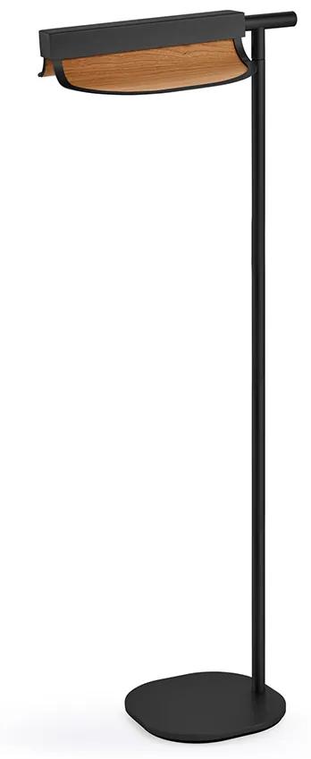 Exkluzivní otočná podlahová lampa Omma Floor  Exkluzivní otočná podlahová lampa Omma Floor Barva svítidla: Matná černá, Dekor: Přírodní třešňové dřevo