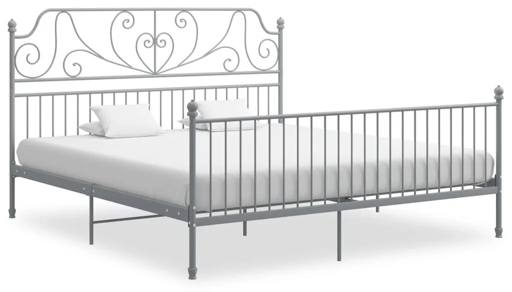 324861 vidaXL Rám postele šedý kov a překližky 200 x 200 cm