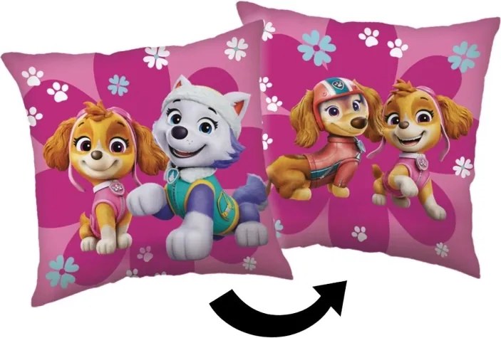Jerry Fabrics Polštářek Paw Patrol Flower power 40x40 cm