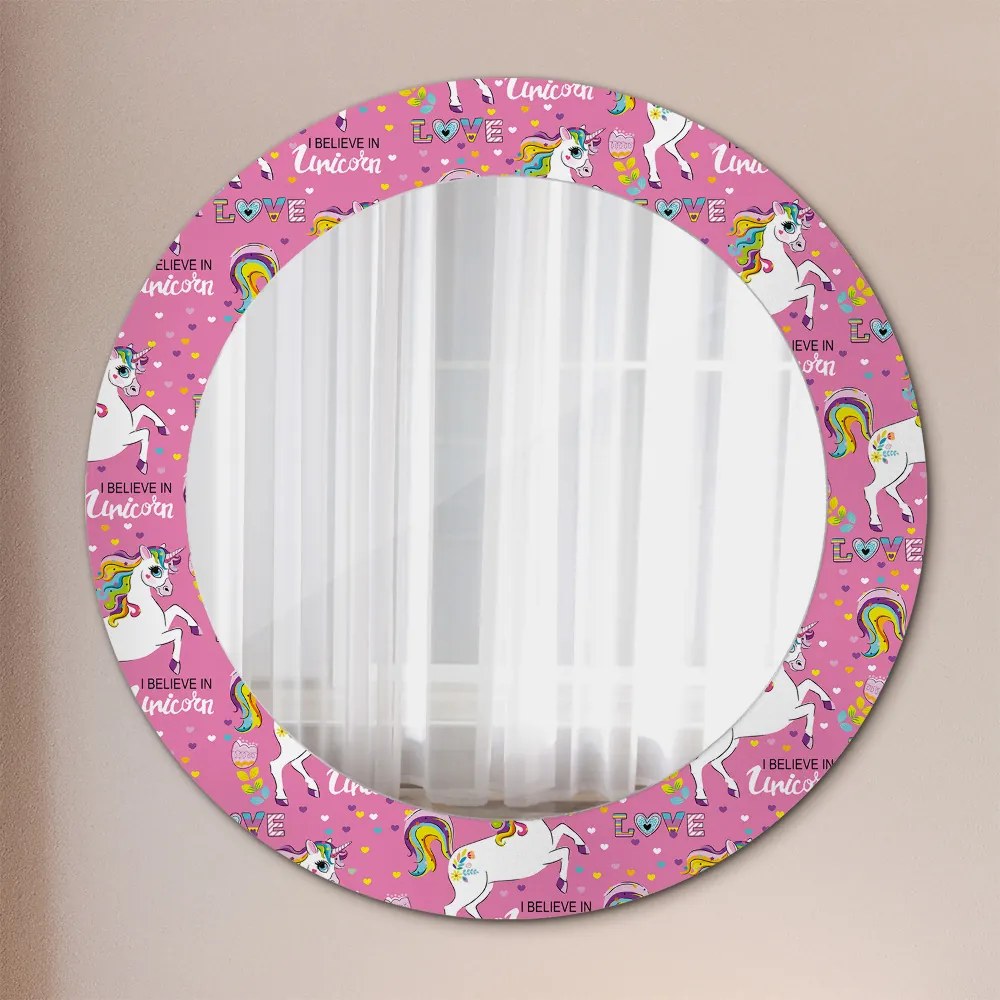 Kulaté dekorativní zrcadlo na zeď Magic unicorn fi 60 cm