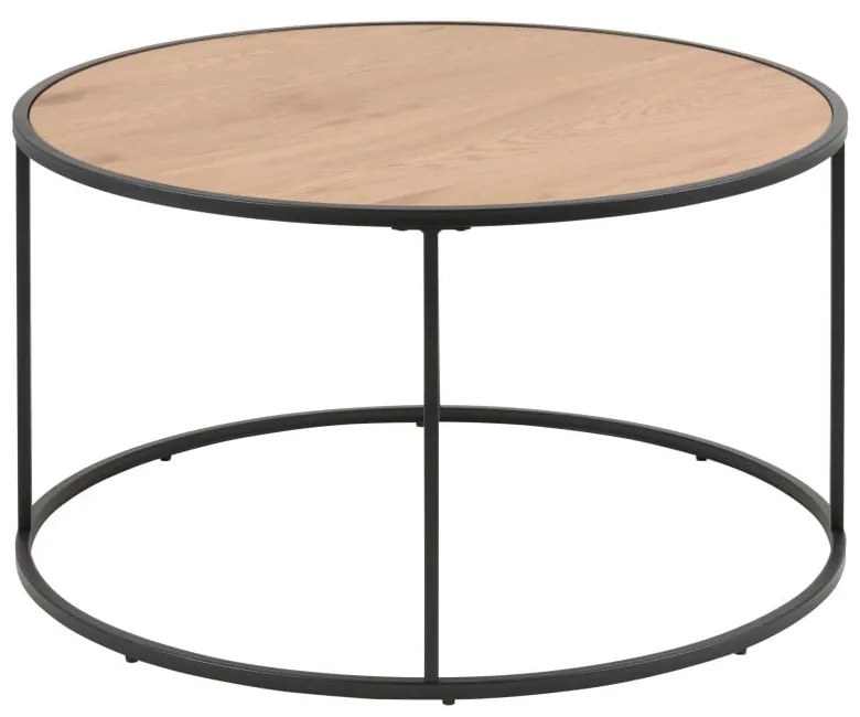 Černý kulatý konferenční stolek ø 80 cm Seaford - Actona