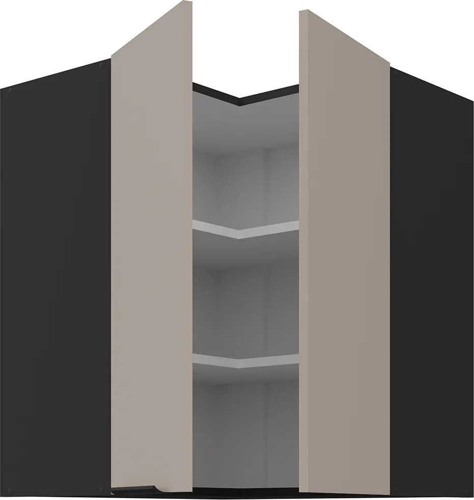 ARIA cb | horní kuchyňská skříňka 60x60 GN-72 2F (90°) rohová s policemi | 60x60 cm | černá/béžová