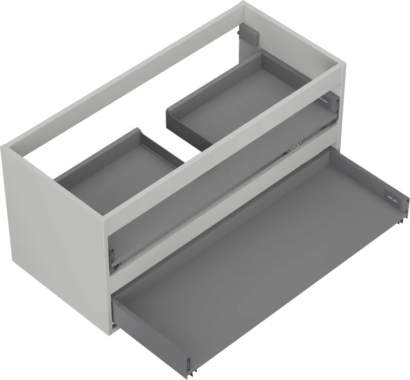 Mexen Box-A, závěsná skříňka 100 cm, 2 zásuvky, šedá matná, 91AX0-1000-470-2-62