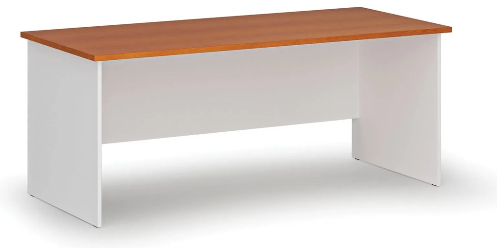 Kancelářský psací stůl PRIMO WHITE, 180x80 cm, bílá/třešeň