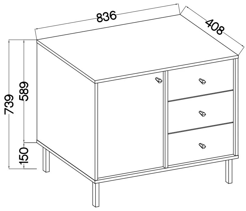 Falco Komoda Tomila 814/2 černý grafit