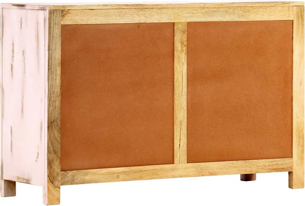 Příborník světle růžový 110x35x70 cm masivní mangovníkové dřevo 247764