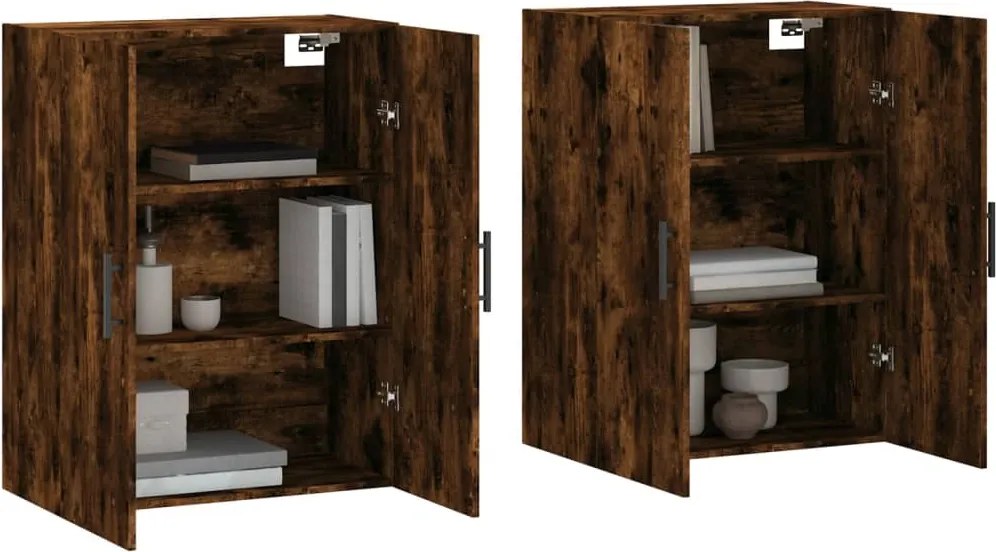 Nástěnné skříňky 2 ks kouřový dub 69,5 x 34 x 90 cm 3195648