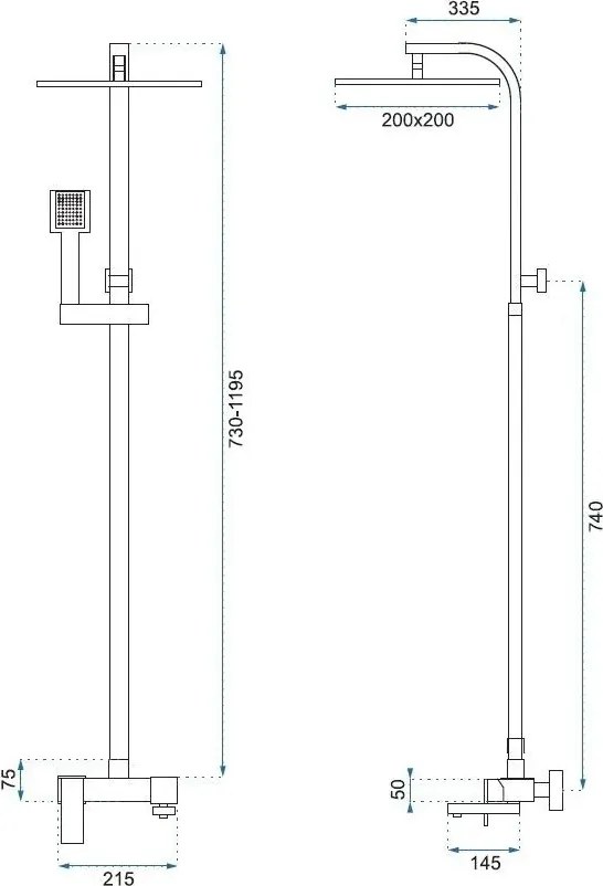 Rea Navaro - sprchový set s vanovou výlevkou, chrom, REA-P0802