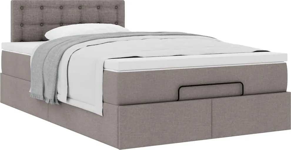 Osmanský rám postele s matrací taupe 120x190cm textil 3311612