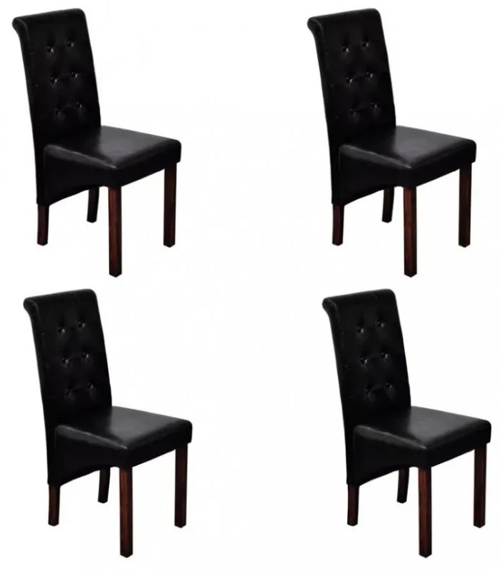 Jídelní židle 4 ks umělá kůže / dřevo Dekorhome