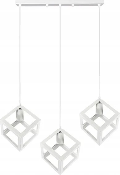 Moderní geometrická závěsná stropní lampa 3xE27 Bílá IL Mio Sweden