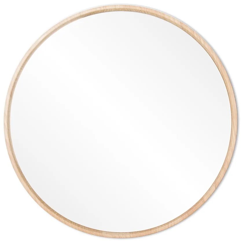 Nástěnné zrcadlo s rámem z masivního dubového dřeva Gazzda Look, ⌀ 32 cm