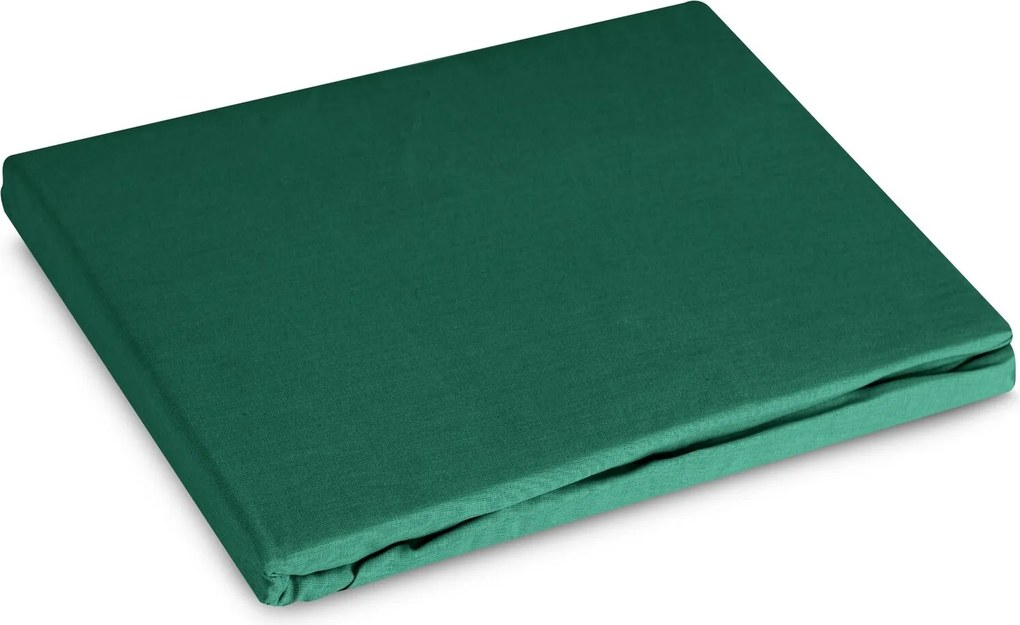 RENFORCÉ PROSTĚRADLO BASIC 160X200 CM TMAVĚZELENÉ