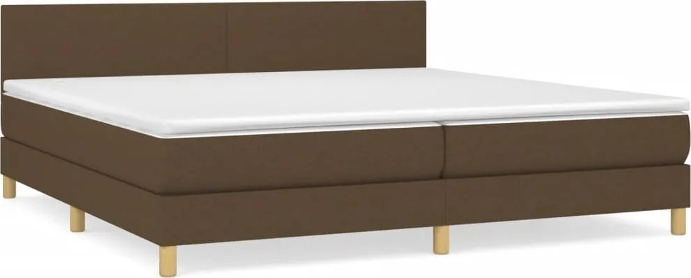 Box spring postel s matrací tmavě hnědá 200x200 cm textil 3140484