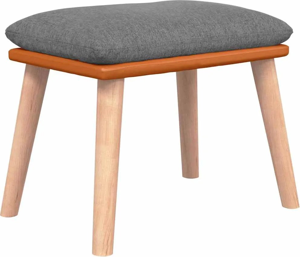 Podnožka světle šedá 45x29,5x35 cm textil a umělá kůže 341446