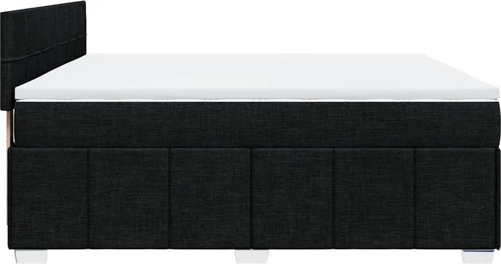 Box spring postel s matrací černá 200x200 cm textil 3287177