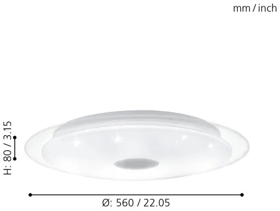 Eglo 98324 - LED Stmívatelné stropní svítidlo LANCIANO LED/36W/230V + DO