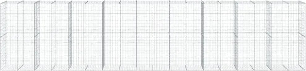 Gabionový koš s víkem 900 x 100 x 200 cm pozinkované železo 3295241