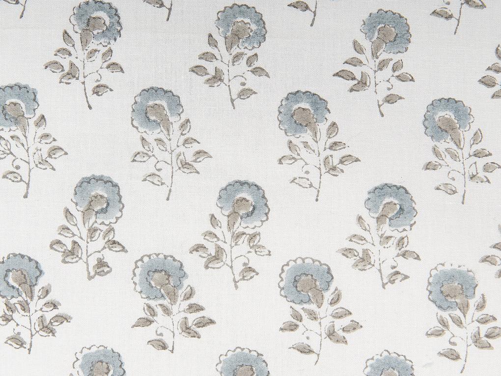 Sada 2 bavlněných polštářů s květinovým vzorem a střapci 45 x 45 cm bílé/modré CORNUS Beliani