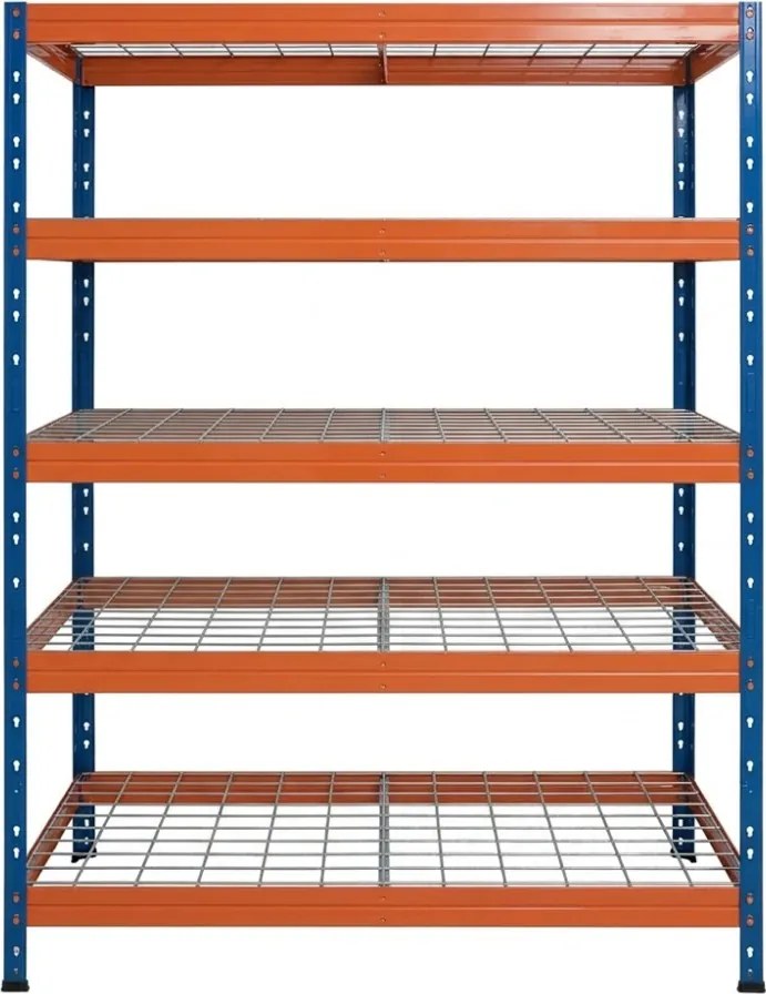 Kovový regál RIVET PRO 252x150x60 ocelová mřížka 5 úrovní antracitová šedá