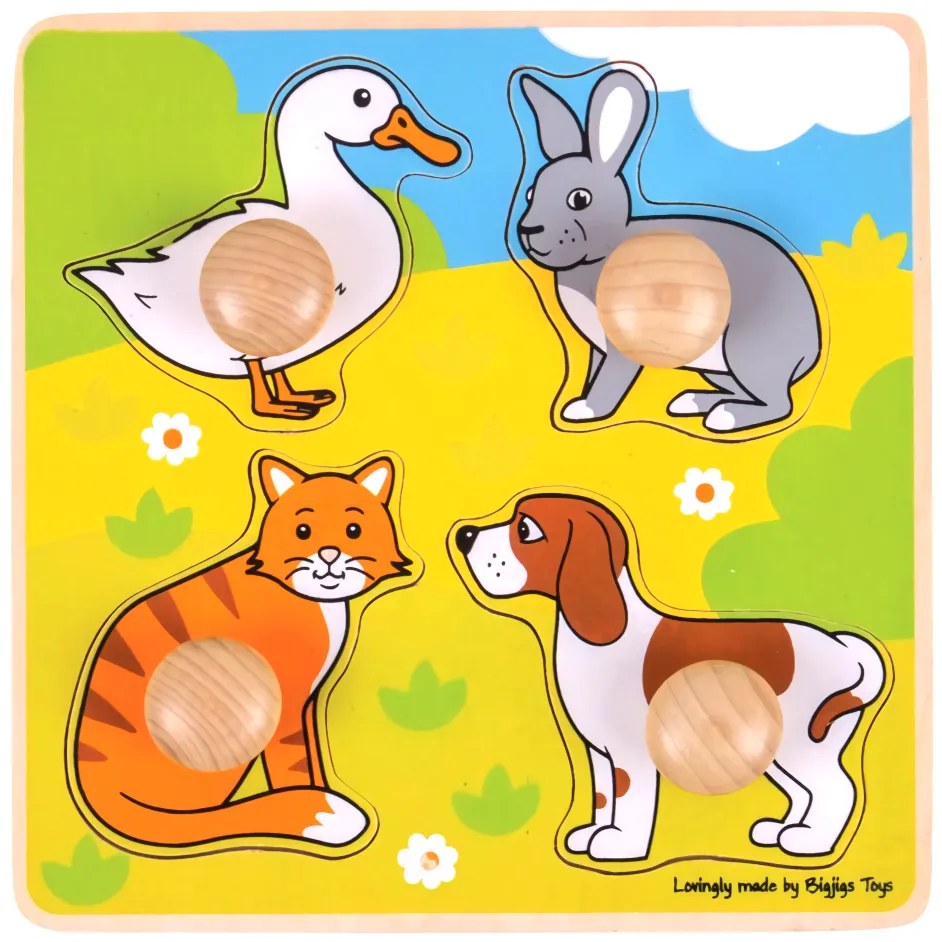 Bigjigs Toys Vkládací puzzle domácí zvířátka