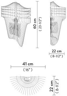 Slamp Nástěnné svítidlo ARIA APPLIQUE, 2xE14 + 6W LED Barva: Zlatá