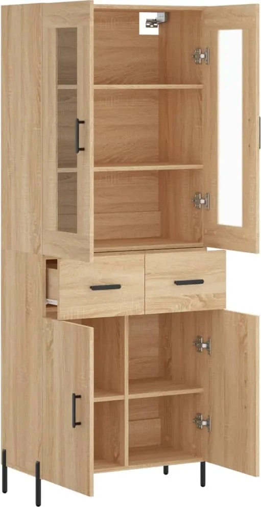 Skříň highboard dub sonoma 69,5 x 34 x 180 cm kompozitní dřevo 3198540