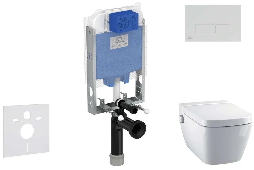 Ideal Standard ProSys - Set předstěnové instalace, sprchovací toalety a sedátka TECEone, tlačítka Oleas M2, Rimless, SoftClose, chrom mat ProSys80M SP128