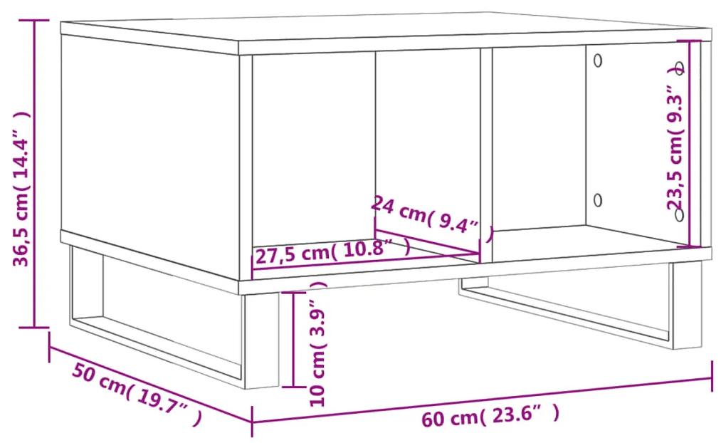Konferenční stolek šedý sonoma 60x50x36,5 cm kompozitní dřevo - Default Title