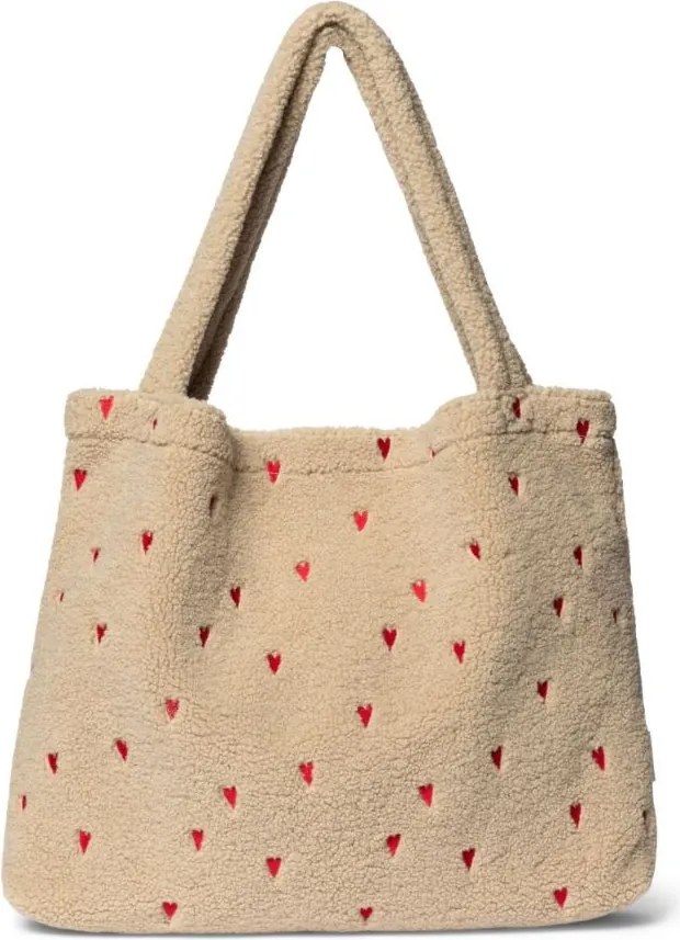 Studio Noos Taška Mom Bag Teddy Hearts Ecru