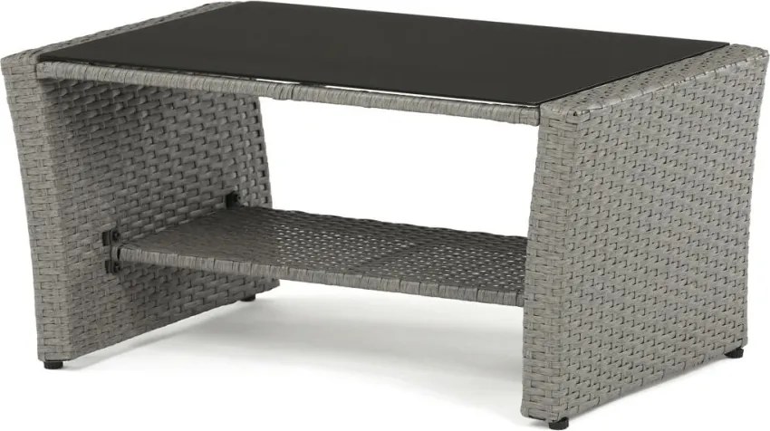Zahradní sedací souprava AZS-A1523 GREY, polyratan, šedá (114 x 63) cm