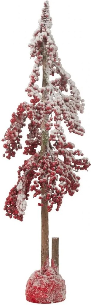 Vánoční dekorace zasněžený stromek s červenými bobulemi Berries M – 25*25*84 cm