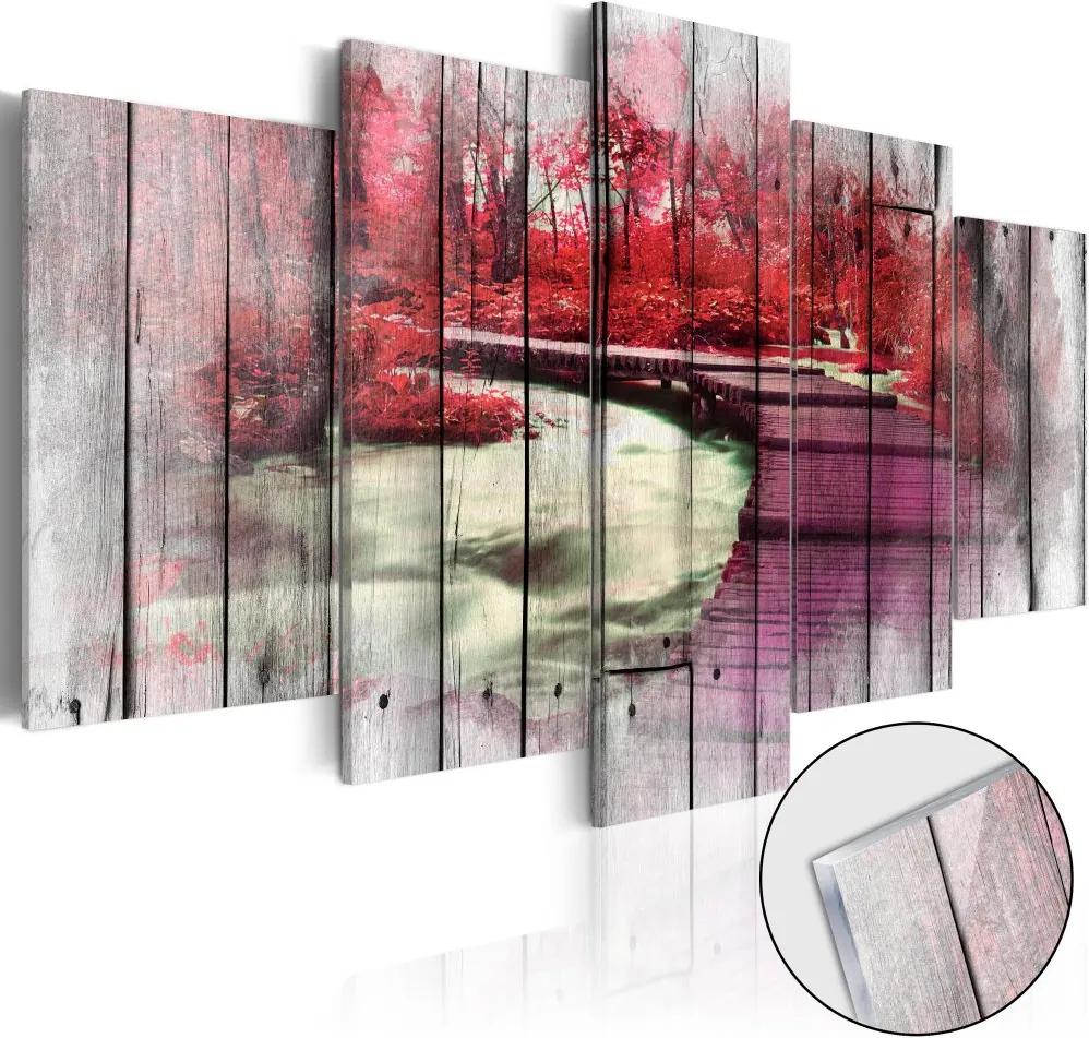 Obraz na skle Bimago - Red Autumn 100x50 cm