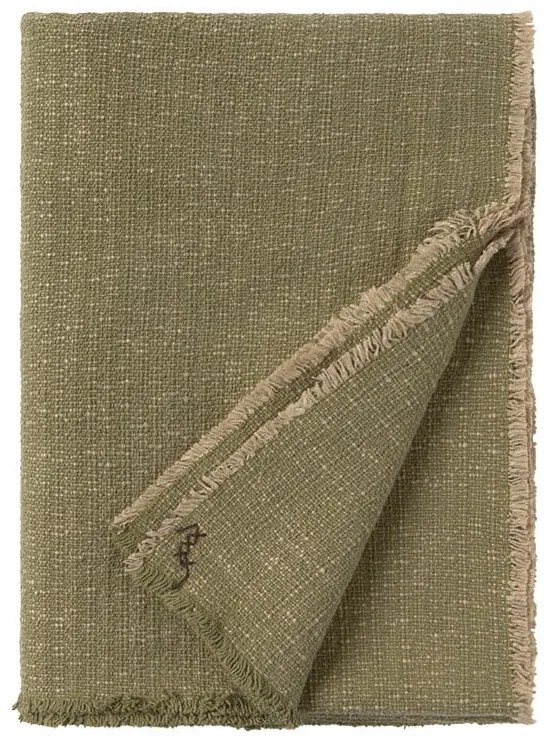 Khaki bavlněná deka 130x180 cm Handloom – Lorena Canals