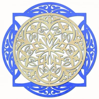 Dřevěný dekorativní obrázek s elegantním vzorem - mandala I SENTOP PR0304