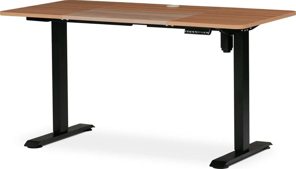 Autronic Kancelářský polohovací stůl s elektricky nastavitelnou výší pracovní desky. Kovové podnoží v černé barvě. LT-W140 BUK
