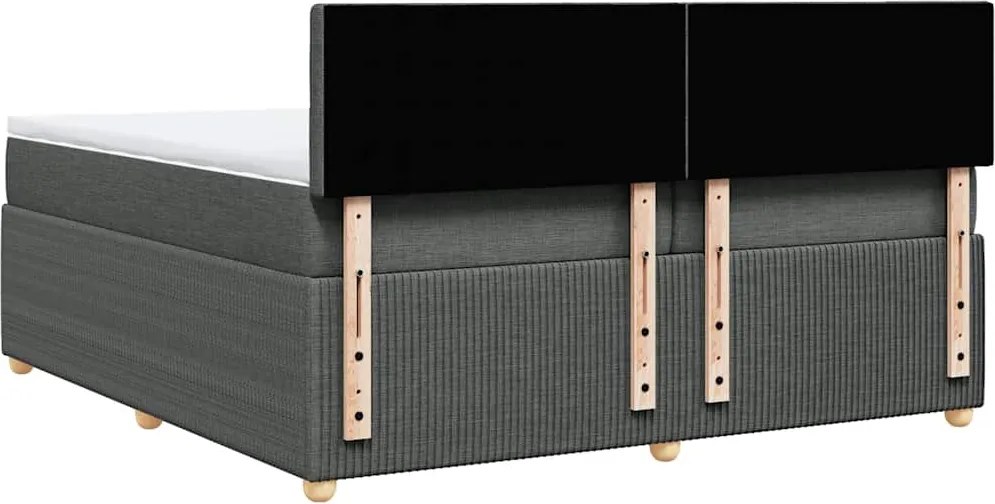 Box spring postel s matrací tmavě šedá 200x200 cm textil 3287578