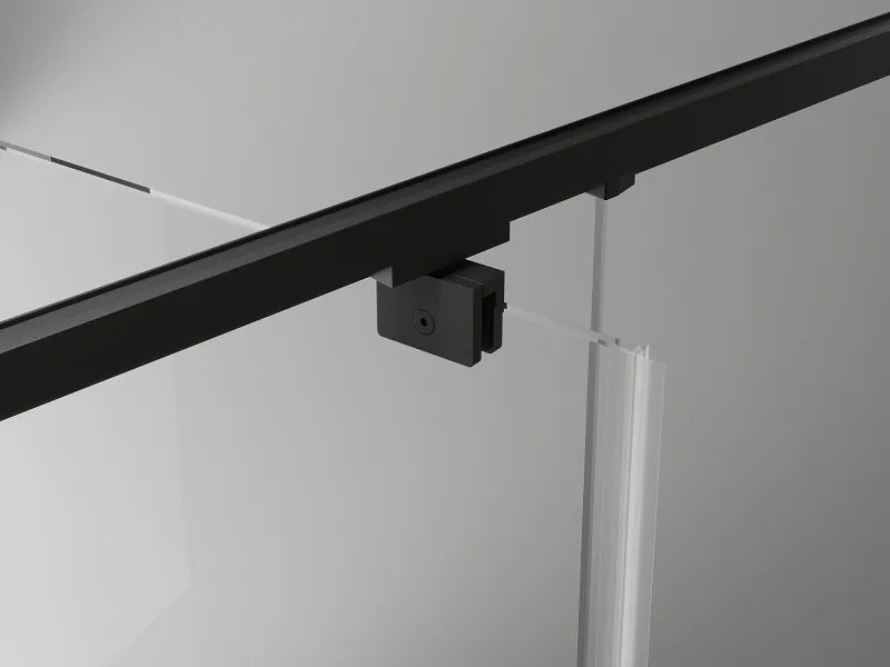 Mexen Exo, dvojité výklopné sprchové dveře, 110 cm, transparentní sklo, černá, 8182-110-000-70-00