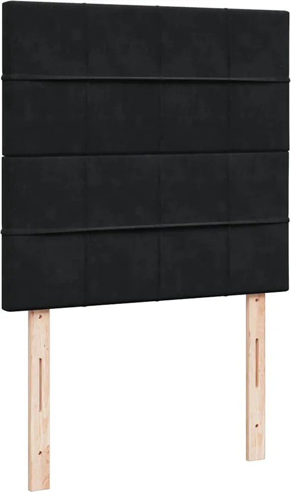 Box spring postel s matrací černá 100x200 cm samet 3292264