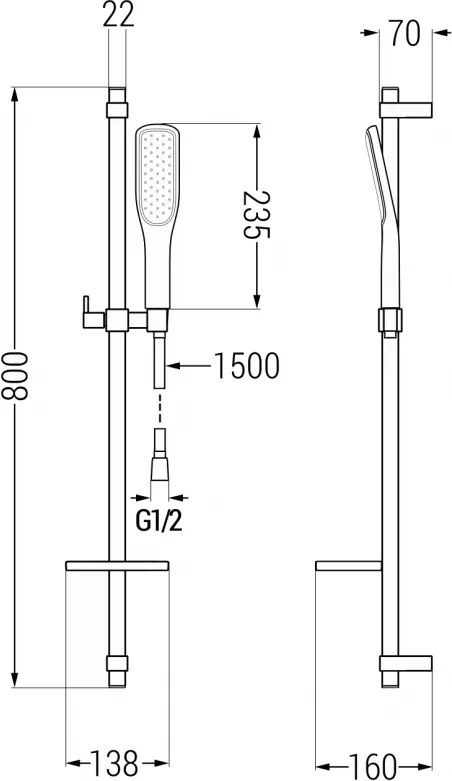 Mexen sprchový set DQ49, černá/zlatá, 785494581-57