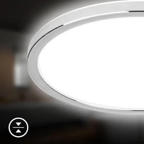 LED svítidlo BRILONER Pulap průměr 29,3cm 18W IP54 neutrální bílá chrom 3872018