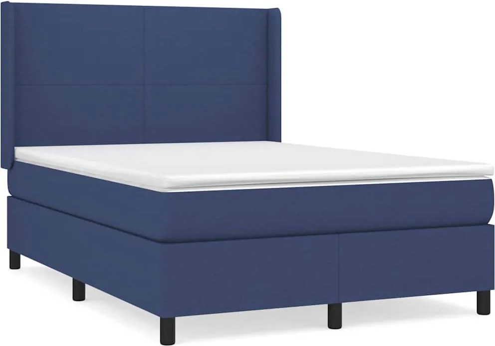 Box spring postel s matrací modrá 140x190 cm textil 3131271