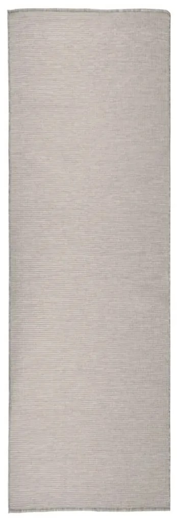 Venkovní hladce tkaný koberec 80x250 cm světle šedý 340779