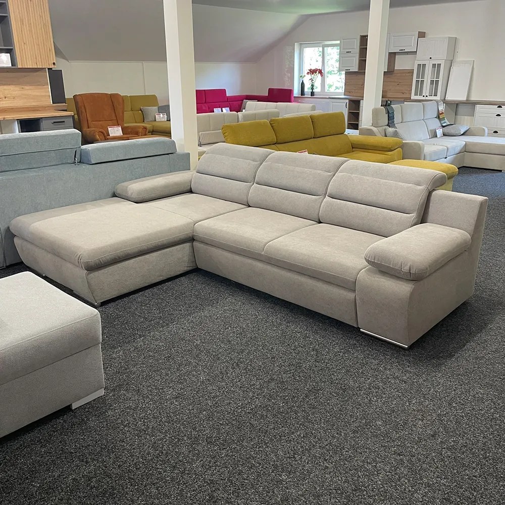 Sedací souprava GRECO MINI | 185x278 cm | 83 středně šedá | rozkládací + úložný prostor | VÝPRODEJ Z PRODEJNY