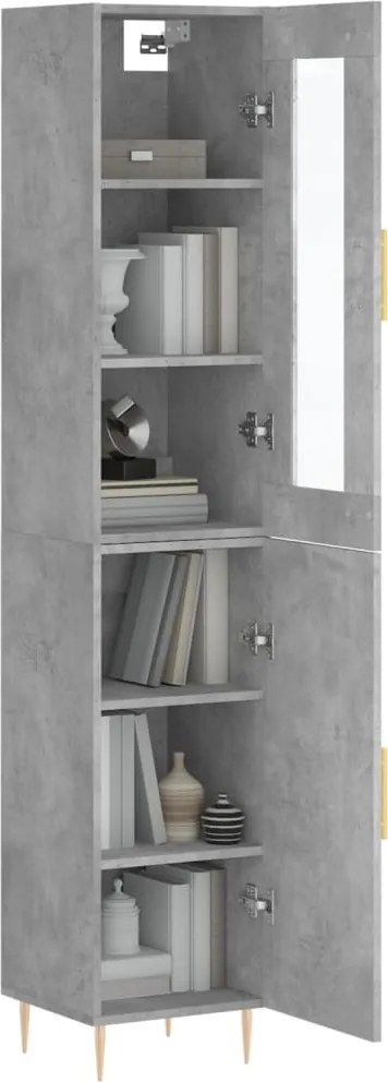vidaXL Skříň highboard 34,5 x 34 x 180 cm kompozitní dřevo [3199162] Barva: Betonová šedá