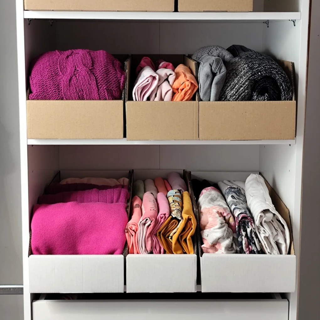 KARTON PAK Úložné boxy na oblečení, organizéry do skříně EKO KARTON 15 x 47 cm